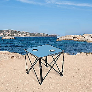 ARROWHEAD OUTDOOR 26” (66cm) Heavy-Duty Portable Camping Folding Table, 2 Cup Holders, Compact, Square, Carrying Case Included, Steel Frame, High-Grade 600D Canvas, USA-Based Support