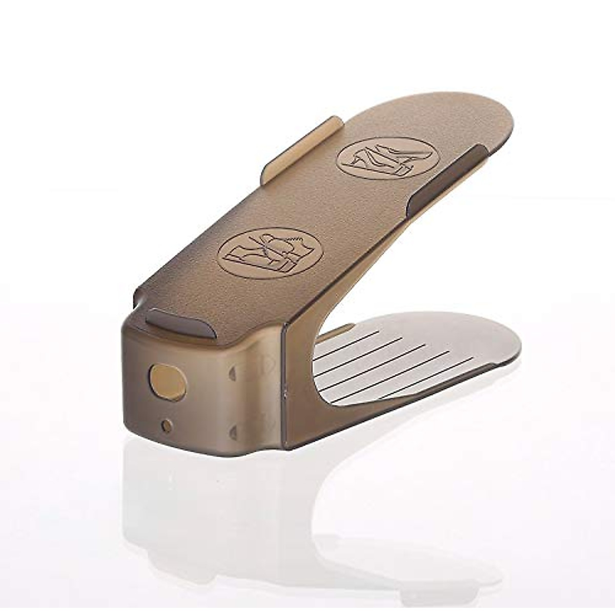 YBM HOME Double Shoe Storage Slots Organizer for Closet, Shoe Holder Space Saving Design, 6-Pack, 2165-6 Frosty Black