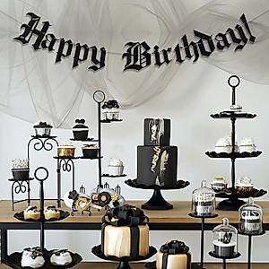 Gothic Letter Happy Birthday Banner - Old English Birthday Banner - Funeral Birthday Banner for 20th 30th 40th Birthday (Happy Birthday)