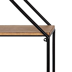 Kate and Laurel Lintz Farmhouse Octagon Wall Shelf, 24 x 24, Rustic Brown and Black, Modern 4-Tier Geometric Shelves for Wall