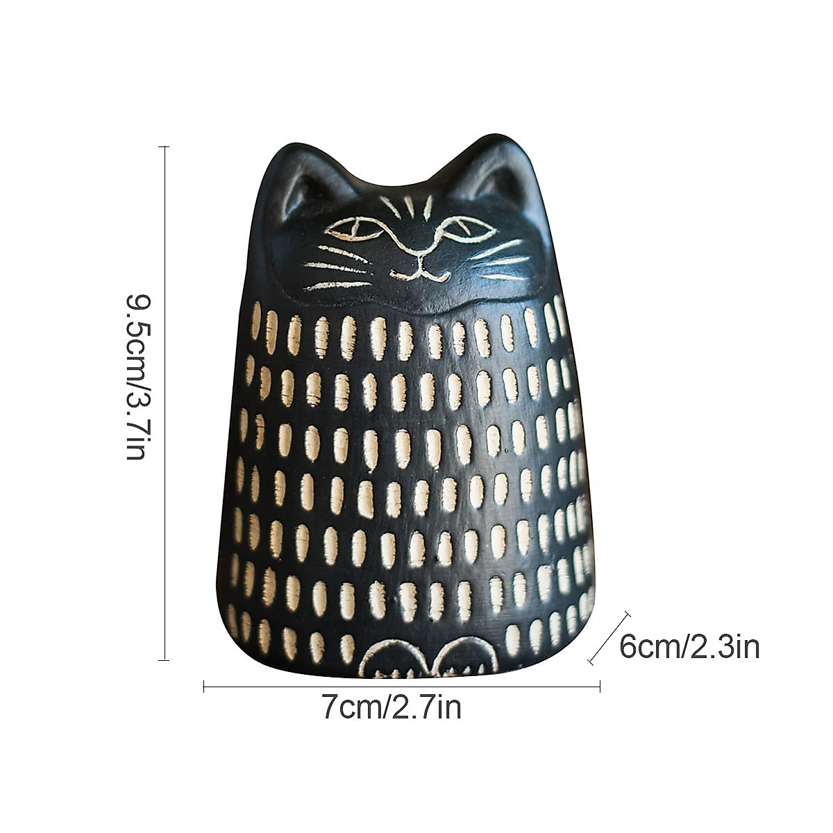 BOOMLATU Cute Cat Statue,Figurines Collectibles Garden Sculpture Home Room Decorations (Black)