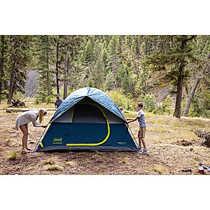 Coleman Camping Tent | 6-Person Dark Room Dome Camping Tent with Fast Pitch Setup, Blue