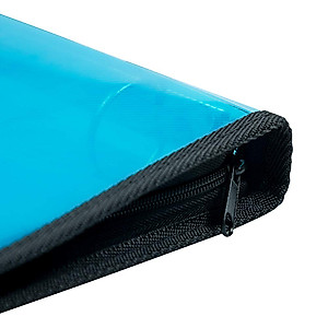 JAM PAPER Plastic Zipper 1 inch Binder - Blue 3 Ring Binder - Sold Individually