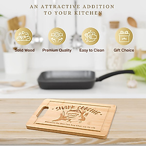 Shark Cootie Charcuterie Board, Because No One Can Say Charcuterie, 14 in Cheese Board, Cutting Board Laser Engraved Shark Pattern, Serving Tray, Funny Housewarming Gift