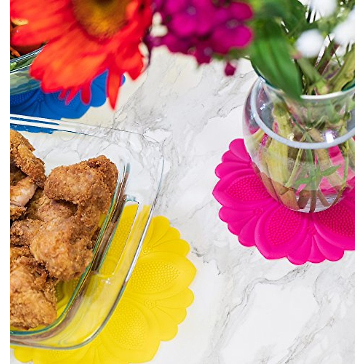 Talisman Designs No-Slip Grip Silicone Hot Pad & Trivet, Surface Protection from Hot Dishes, Up to 500-Degree Heat Resistance, Multipurpose Kitchen Supplies, Yellow (Set of 1)