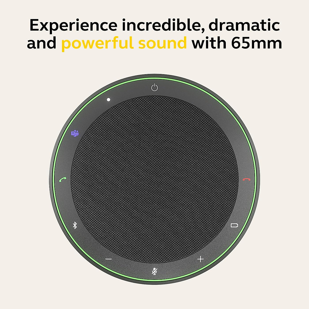 Jabra Speak2 75 Wireless Bluetooth Speakerphone - Portable Speaker with 4 Noise-Cancelling Mics, 65mm Full-Range Speakers & USB-A Bluetooth Adapter - Certified Microsoft Teams Speaker - Dark Grey
