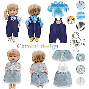 Girl Doll Clothes and Accessories 12 Sets Doll Clothes for 12 Inch Dolls Alive-Baby Doll Clothes Dress Pajamas Swimsuits Lovely Baby Doll Outfits Accessories for Christmas Birthday for Little Girl
