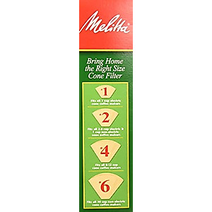 Melitta M4 Cone Coffee Filters Natural, 100 Count, Brown