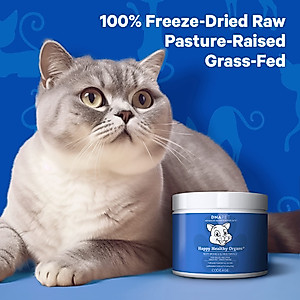 DNA PET Happy Healthy Organs & Glands Supplement For Cats, Freeze-Dried Raw Bovine Liver Grass-Fed Bone Marrow Heart Kidney Pancreas, Bovine Thymus Iron Multi Organ Powder, Joints Cat Vitamins 1.48 oz