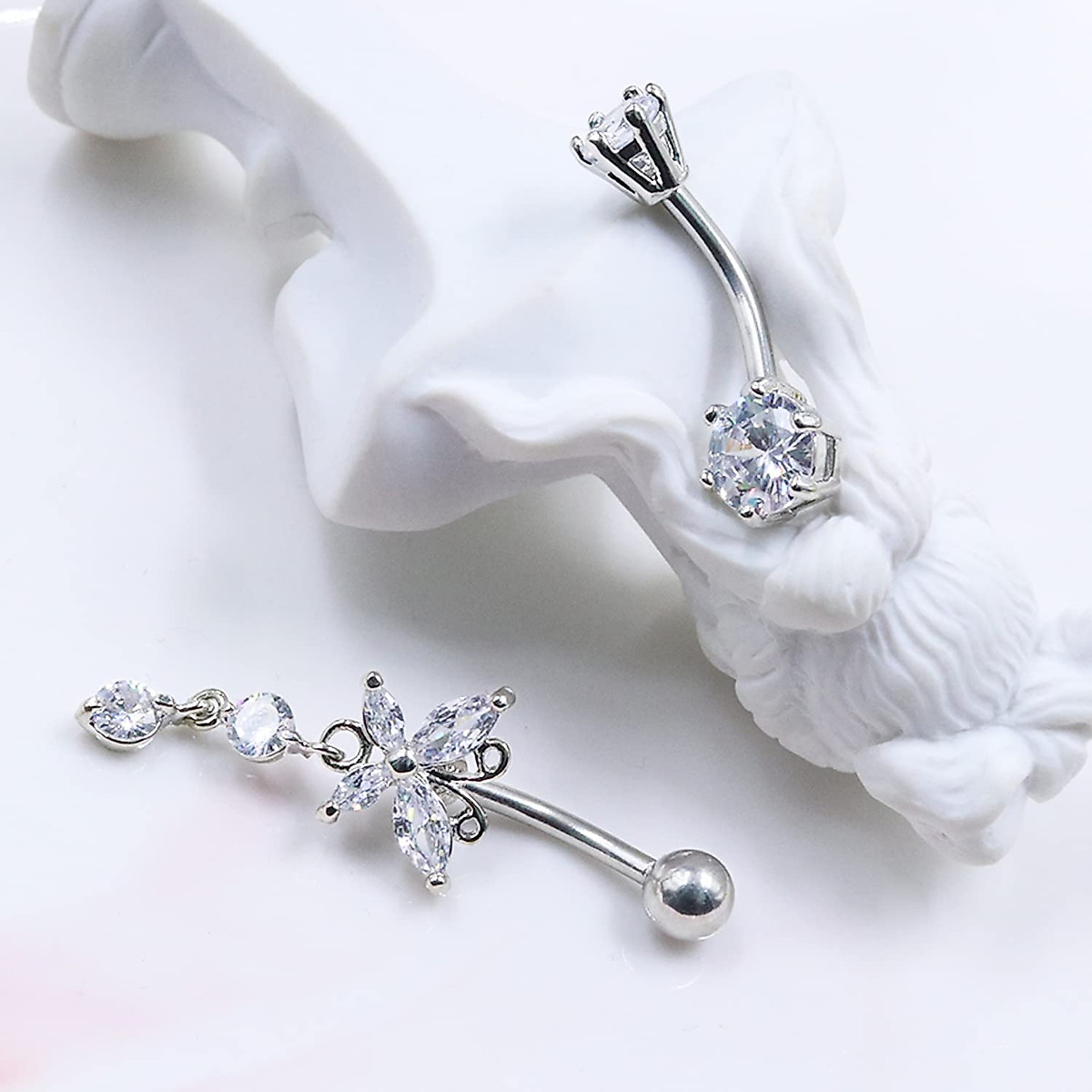 CHARM ONLINE Belly Button Rings Dangle Sexy Navel Body Surgical Steel Piercing Jewelry for Women