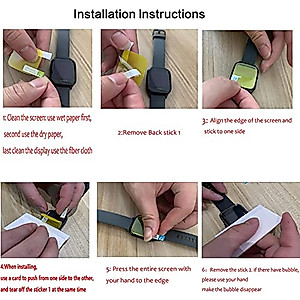 Compatible for AMAZTIM C20 Smart Watch Screen Protector, Lamshaw [6 Pack] Full Coverage TPU Clear Film Compatible with Kospet Tank M1 Pro Smart Watch / Slothcloud Smart Watches/C20 Military Smart Watch/PYRODUM GT600 Smart Watches (6 PACK)