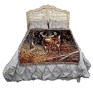 Pure Country Weavers Bad Attitude Deer Blanket by Terry Doughty - Wildlife Lodge Cabin Gift Tapestry Throw Woven from Cotton - Made in The USA (72x54)