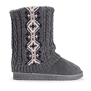 MUK LUKS Women's Cheryl Boot, Grey, 10