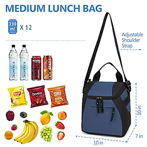 AIRBUYW Lunch Cooler bag, 12 Can Insulated Heat Sealed PEVA Lining Reusable Cooler For Men Women Work Adult