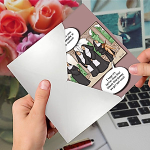 NobleWorks - 1 Funny Happy Birthday Card - Cartoon Humor for B-Day, Stationery for Men and Women - Convent 4437