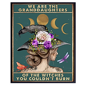 Witch Decor - We Are The Granddaughters of the Witches- Hippie Room Decor- Bohemian Boho Wall Decor- Goth Gothic Wall Decor- Pagan Gifts - Witchcraft Wiccan Wicca Wall Art Women - Hippy Witchy Poster
