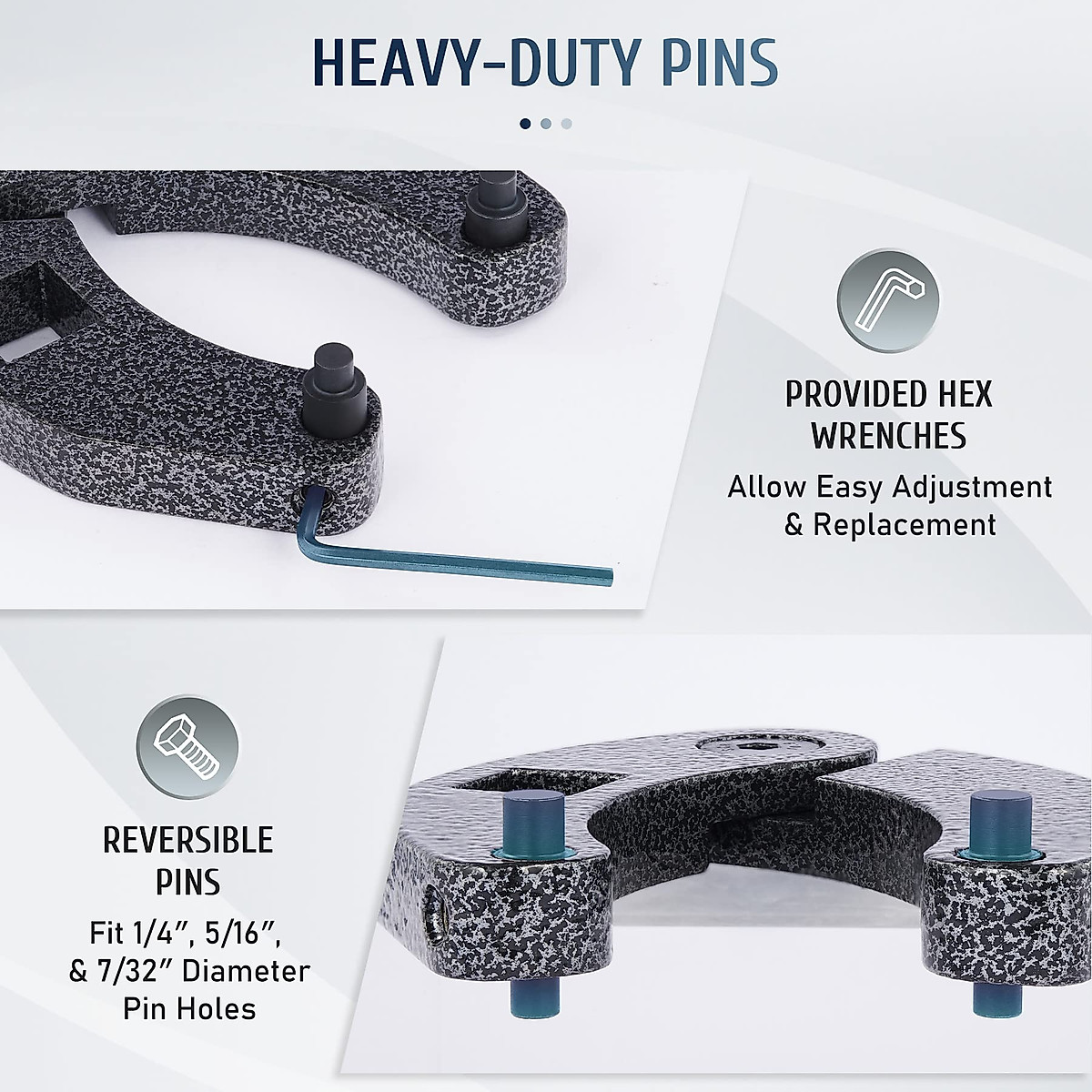OMT Gland Nut Spanner Wrench Kit for 1" to 6" Gland Nuts, 1266 & 7463 Hydraulic Cylinder Wrench Set, 4pc Large & Small Wrench Set with 1/2" & 3/4" Drive for Hydraulic Cylinders Repairs
