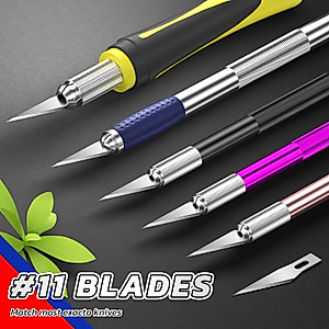 DIYSELF 50 PCS Exacto Knife Blades, High Carbon Steel #11 Blades Refill Art Blades with Storage Case for Craft, Hobby, Scrapbooking, Stencil