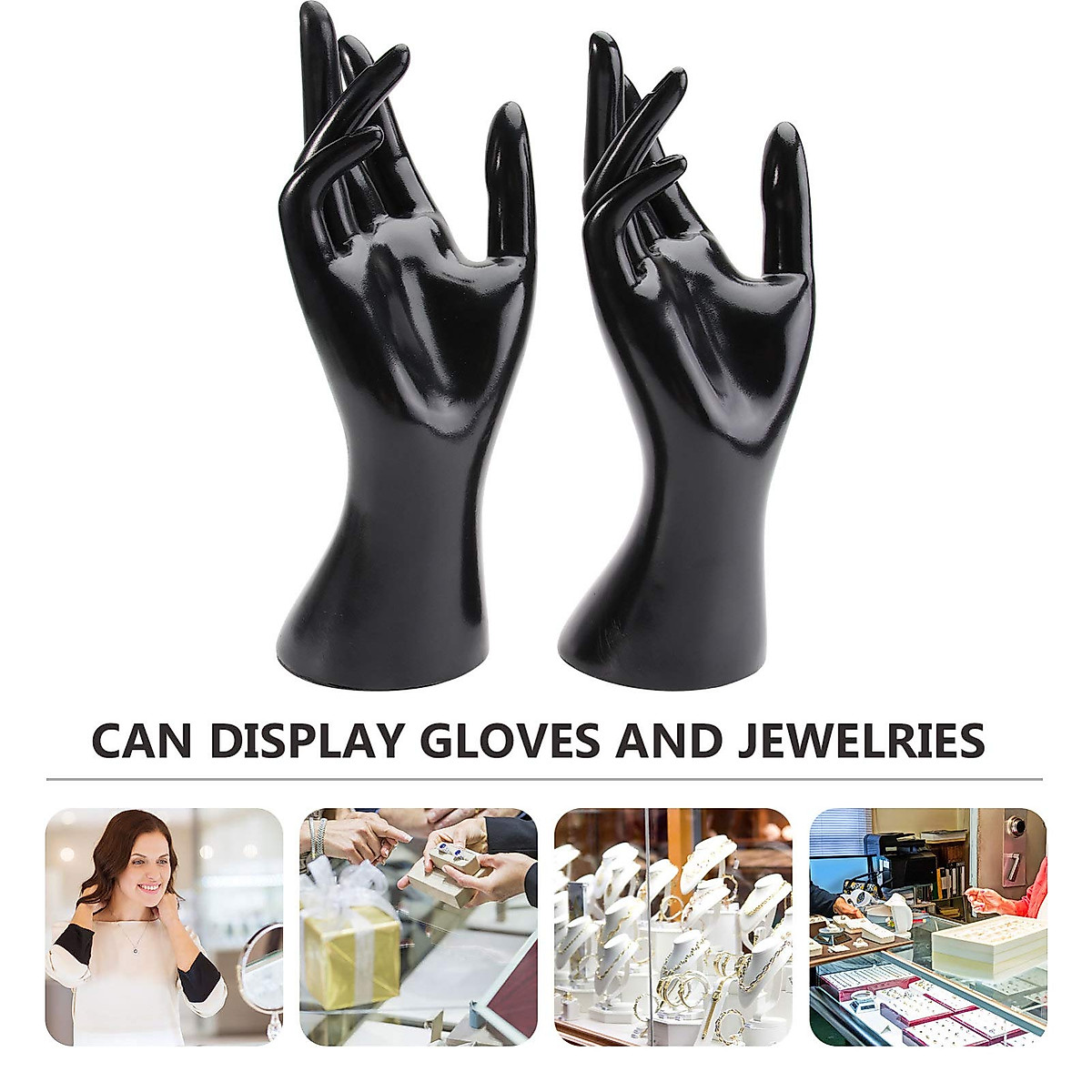 Cabilock 2pcs Necklace Rings Ring Tray Mannequin Hand Form Bracelet Ring Stand Cone Ring Holder Creative Display Stand Jewelry Display Rack Jewelry Organizer Model Bracket Props Desktop