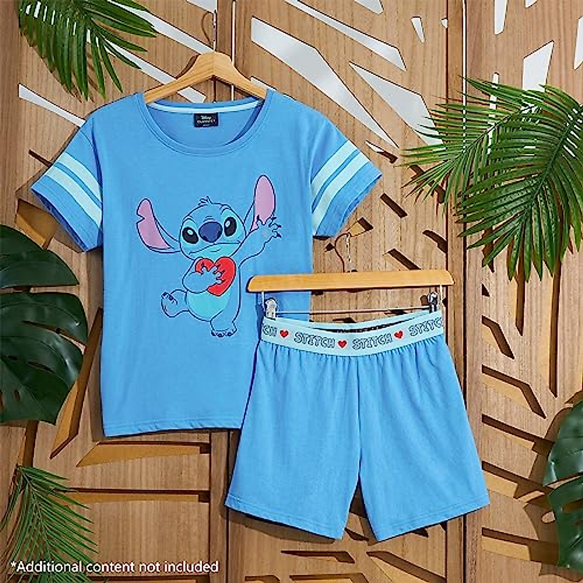 Disney Stitch Womens Pyjamas Short PJs for Women Sets Two Piece Eeyore Nightwear Sleepwear Stitch Gifts (Blue Stitch, M)