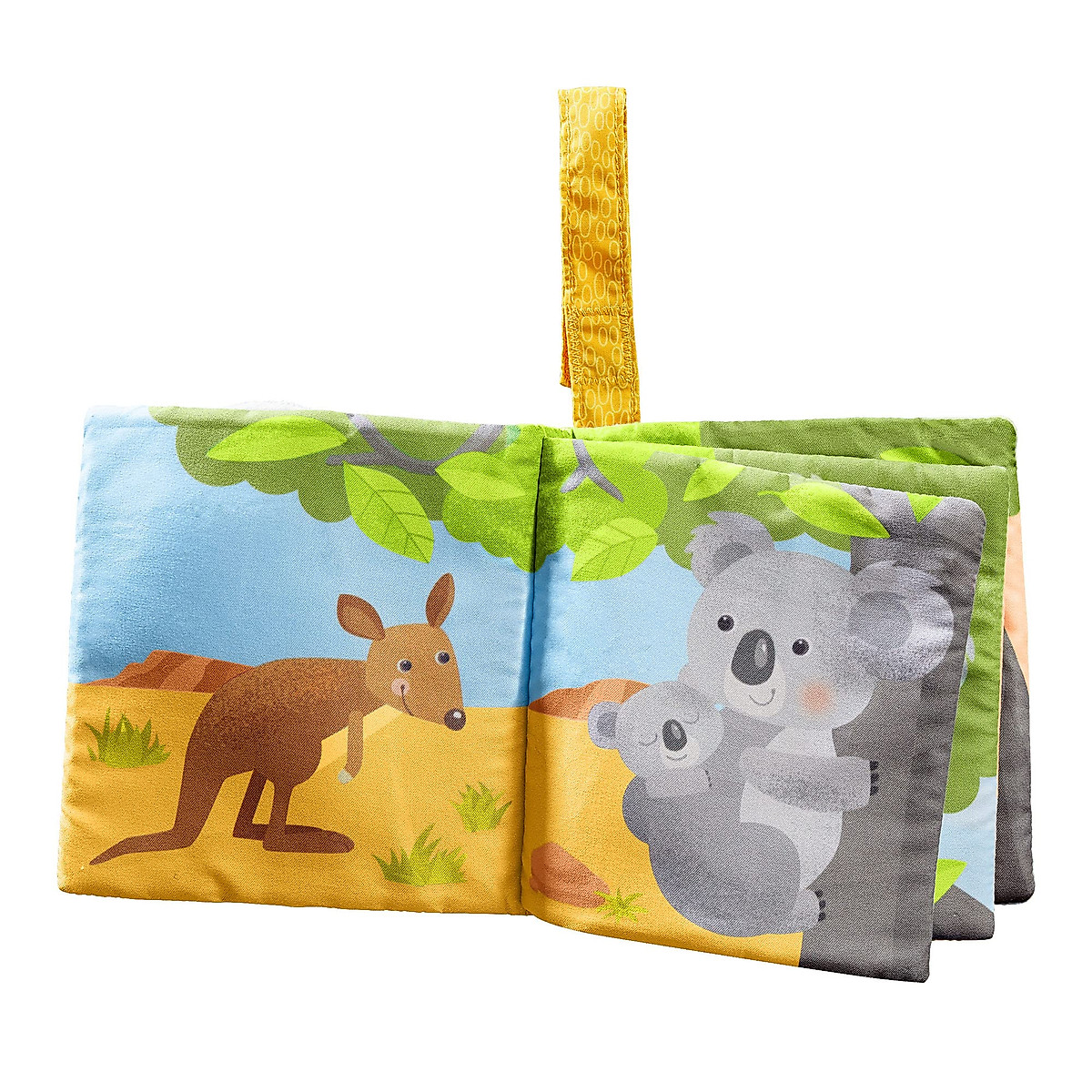 HABA Koala Fabric Book - Meet The Animals Downunder! - Attaches to Crib & Car Seat