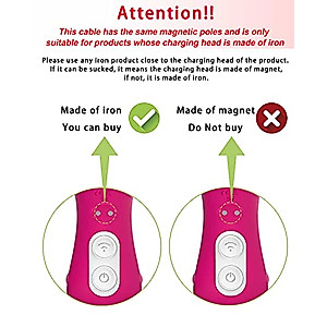 Bicmice Fast Magnetic Charger Cord for Rose and Most Magnetic Massagers DC Charging Cable with 2-Magnet Connector