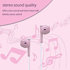 DTMNEP Kids Earbuds for Back to School with Cute Earphones Storage Case, Unicorn Earbuds for Kids in-Ear Headphones of Electronics Wired 3.5mm with Mic, Lovely Gifts for School Girls and Boys (Pink)