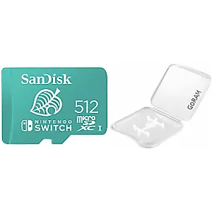 (1 Pack) SanDisk 512GB MicroSD Nintendo Switch Micro SDXC Memory Card for Switch & Switch Lite SDSQXAO-512G Bundle with (1) GoRAM Plastic Case