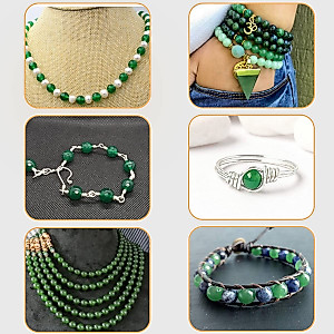 GEM-Inside Natural 8mm Green Taiwan Jade Gemstone Loose Beads Round Crystal Energy Stone Power for Jewelry Making 15"
