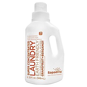 Sapadilla Grapefruit + Bergamot High Efficiency (he) Biodegradable Laundry Detergent Liquid , 32 Ounce