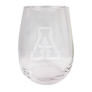 R and R Imports Appalachian State Etched Stemless Wine Glass 15 oz 2-Pack Officially Licensed Collegiate Product