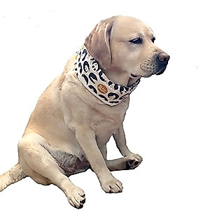 Dog Cooling Bandana, Stock Show Pet Dog Adjustable Ice Chill Out Collar Scarf with 4 Ice Packs for Summer (White Bear)