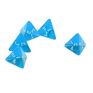 Yiotfandoll 5PCS Polyhedral Dice 20mm D4 for Dungeons and Dragons DND RPG MTG Dice Table Games Transparent Blue with Black Bag