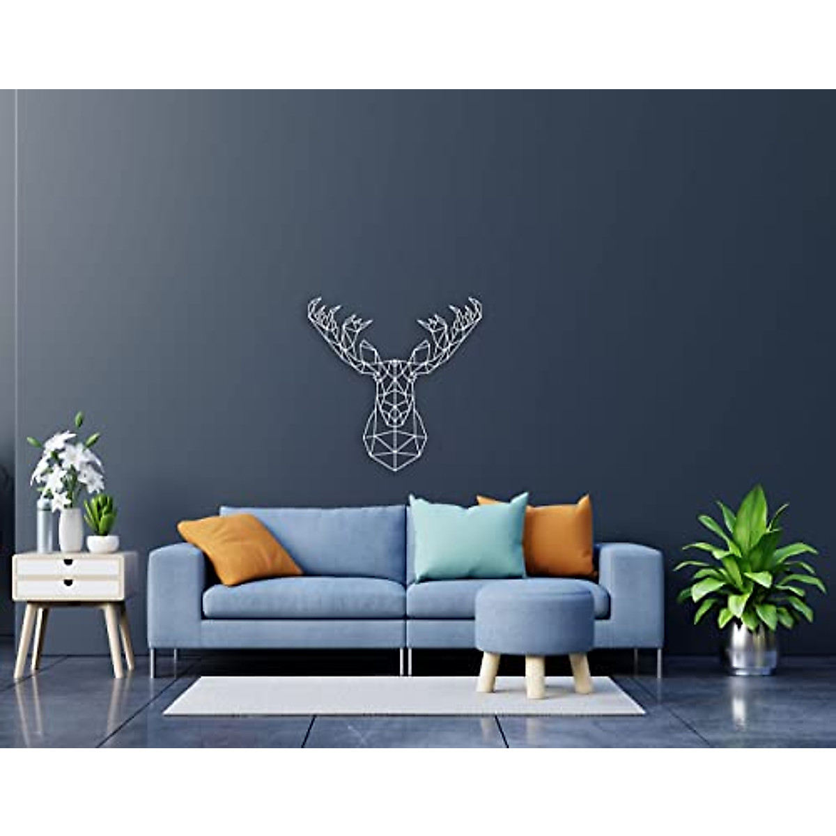 Deer Animal Wall Art Decor, Deer Wall Hanging, Deer Metal Wall Decor, Deerl Wall Decor, Metal Wall Art, Deerl Metal Wall Art, Deer Wall Art (31,5"x31,5"/80x80 cm, Black)