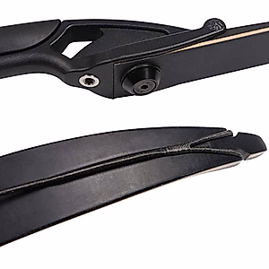 Monleap 56" Takedown Recurve Bow and Arrows Set for Adults Right Hand Archery Kit Metal Riser Hunting Bow for Shooting Practice 30-50lb (Black 50lb)