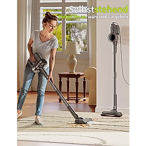 kalado Cordless Vacuum Cleaner, 26Kpa Powerful Stick Vacuum Cleaner, Portable Vacuum Cleaner with LED Display, Rechargeable Vacuum, Self-Standing, Brushless Motor, 6-in-1 Multifunctional Cleaner