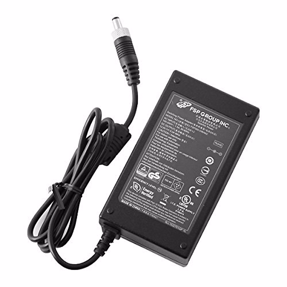 FSP 60W 12V 5A AC-DC Power Adapter Level 6 w/Locking Barrel Connector, 6ft Power Cord