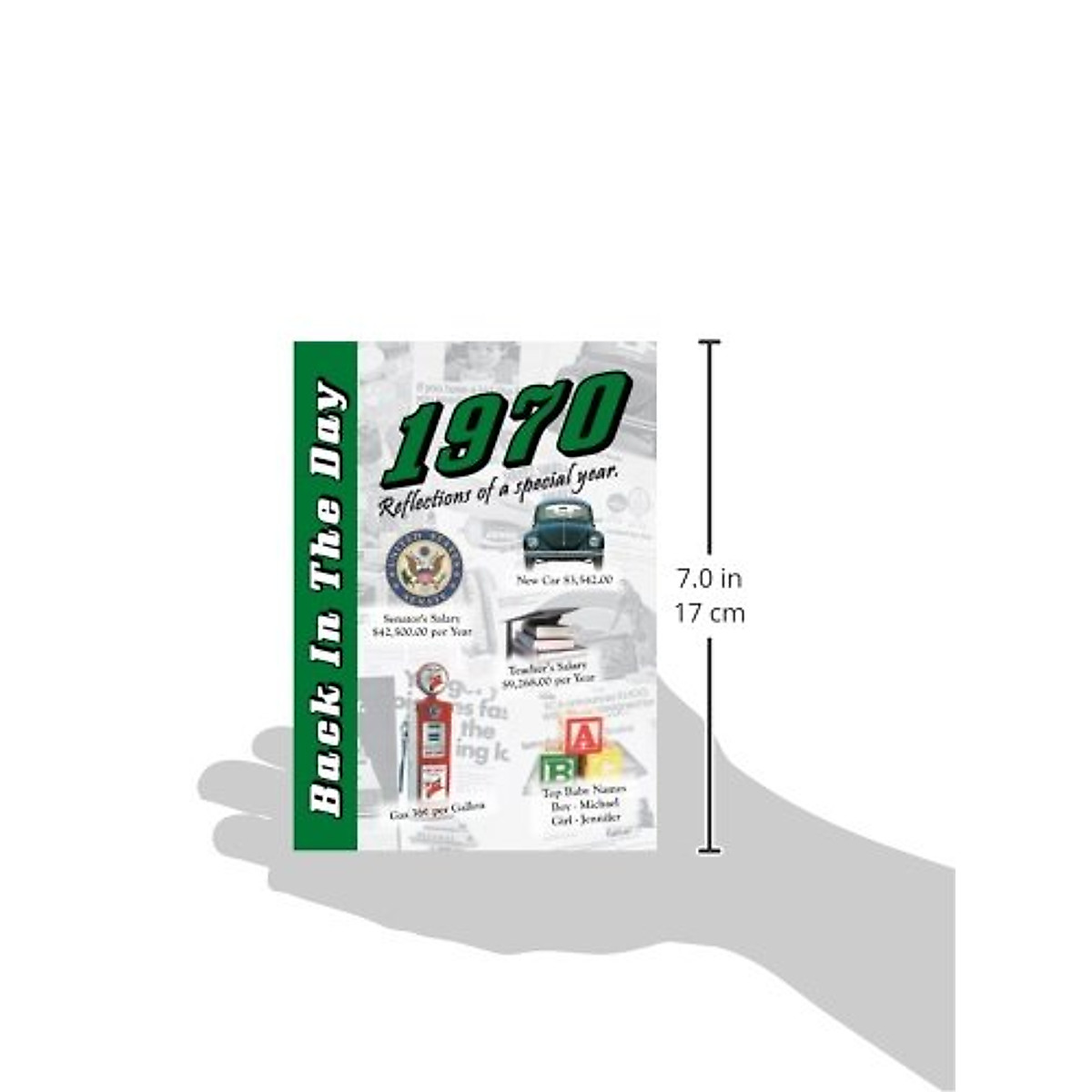 1970 Back In The Day - 24-page Greeting Card / Booklet with Envelope (5 x 7 Size) – Great for Birthdays, Anniversaries, Reunions, Graduations, Client & Corporate Gifts