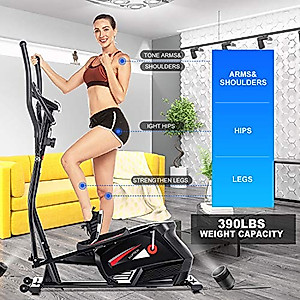 Eliptical Exercise Machine,APP Elliptical Cross Trainer for Home Use,Heavy-Duty Gym Equipment for Indoor Workout & Fitness (Black)