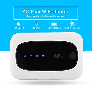 4G LTE Mobile WiFi Modem Mini Wireless Mobile Router Portable Pocket WiFi Router Hotspot for Indoor/Outdoor, Travel Partner Modem WiFi Gaming Router(White)
