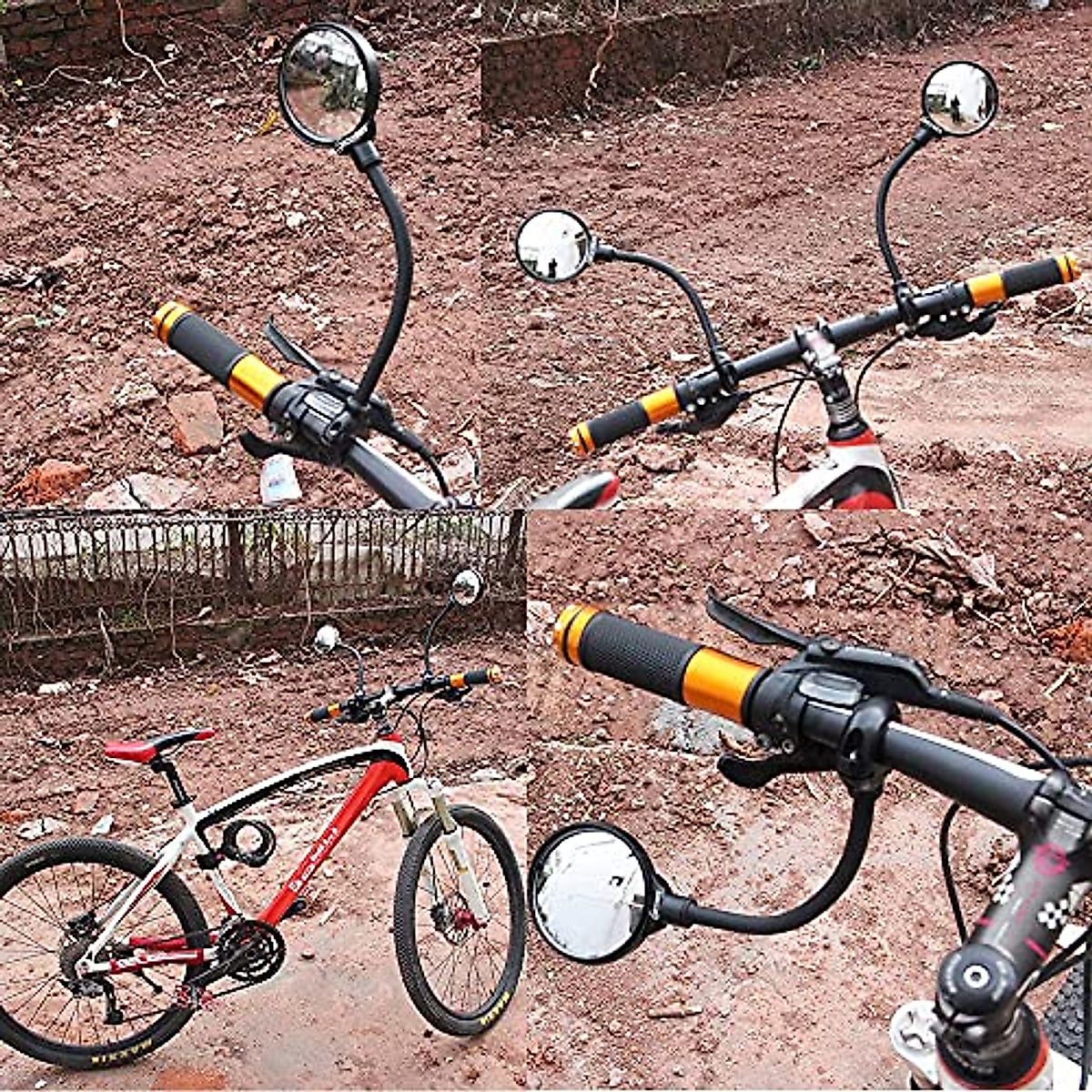 Bike Mirror Rotatable And Adjustable Wide Angle Rear View Shockproof Convex Mirror Universal For Bike Bicycle