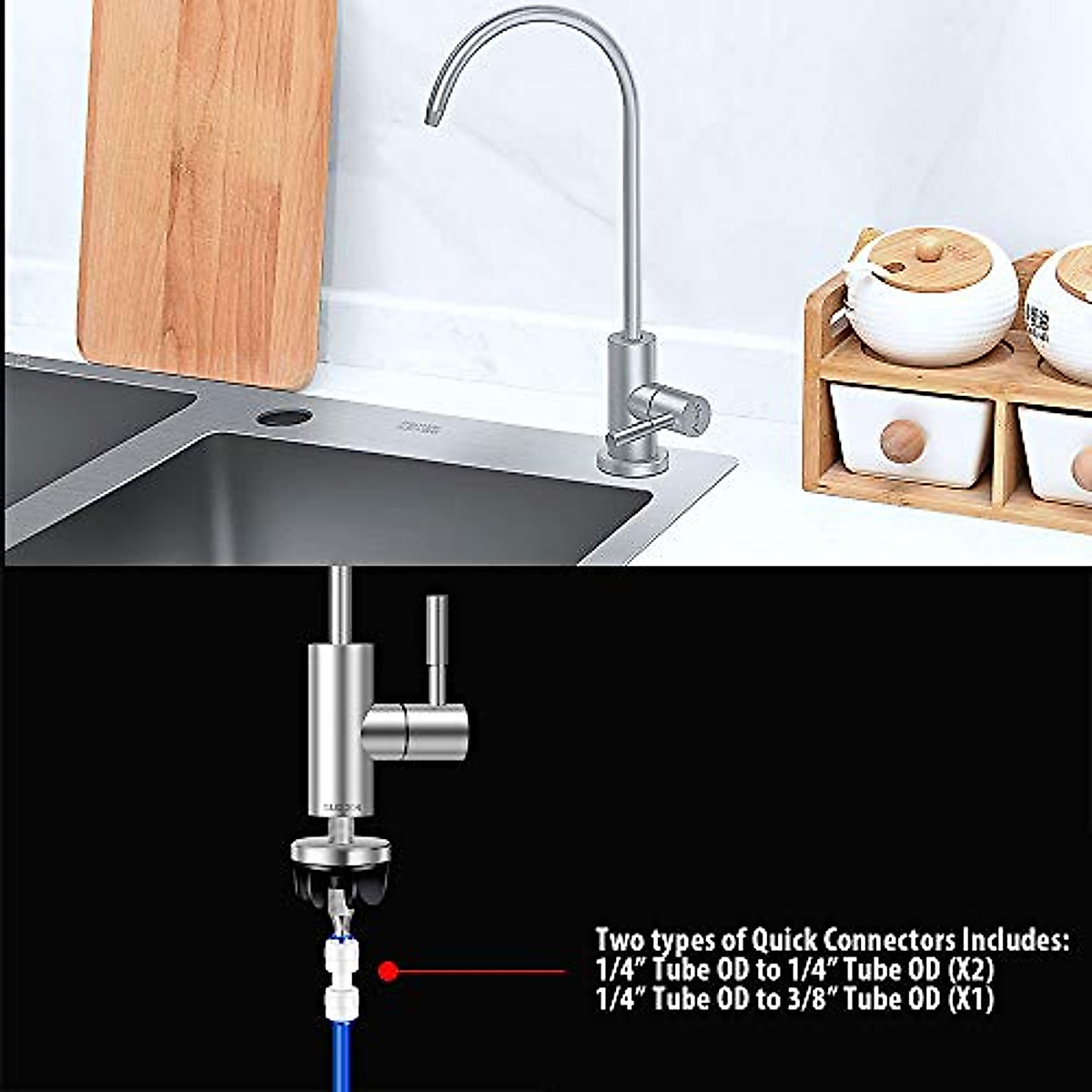 Frizzlife RO Water Filter Faucet- Drinking Water Faucet fits Most Reverse Osmosis Water Filtration System-SUS304 Stainless Steel with Brushed Nickel