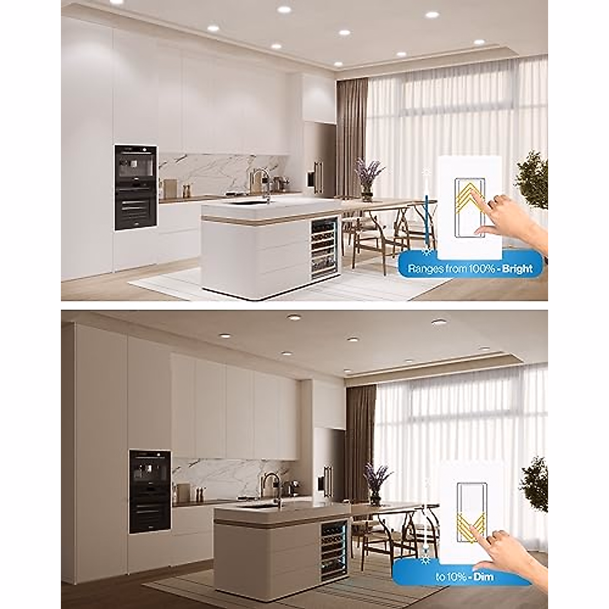 Sunco 24 Pack 6 Inch Ultra Thin LED Recessed Ceiling Lights, Slim Selectable CCT, 2700K/3000K/3500K/4000K/5000K, Dimmable, 14W, Wafer Thin, Canless with Junction Box