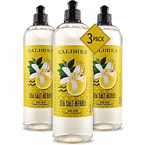 Caldrea Dish Soap, Biodegradable Dishwashing Liquid made with Soap Bark and Aloe Vera, Sea Salt Neroli, 16 oz , 3 Pack