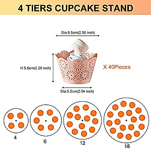 Cupcake Stand, 4 Tier Round Acrylic Cupcake Display Stand Holder, Clear Dessert Pastry Tower for Wedding, Birthday, Theme Party, Baby Shower