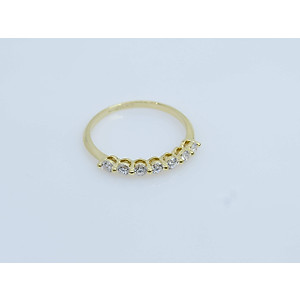 Dazzlingrock Collection 0.50 Carat (Ctw) in 14K Yellow Gold Round Lab Grown Diamond Women 7 Stone Wedding Band Ring 1/2 CT (Size 5.5)