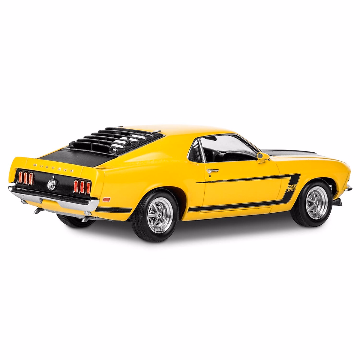 Revell 85-4313 ‘69 Boss 302 Mustang Car Kit 1:25 Scale 109-Piece Skill Level 4 Plastic Model Building Kit , Yellow
