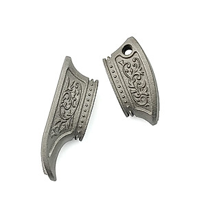 GNSN 1 Set Stainless Steel Knife Finger Guard Bolster Pommel Flower Pattern DIY Handle for Knives Making (2#)