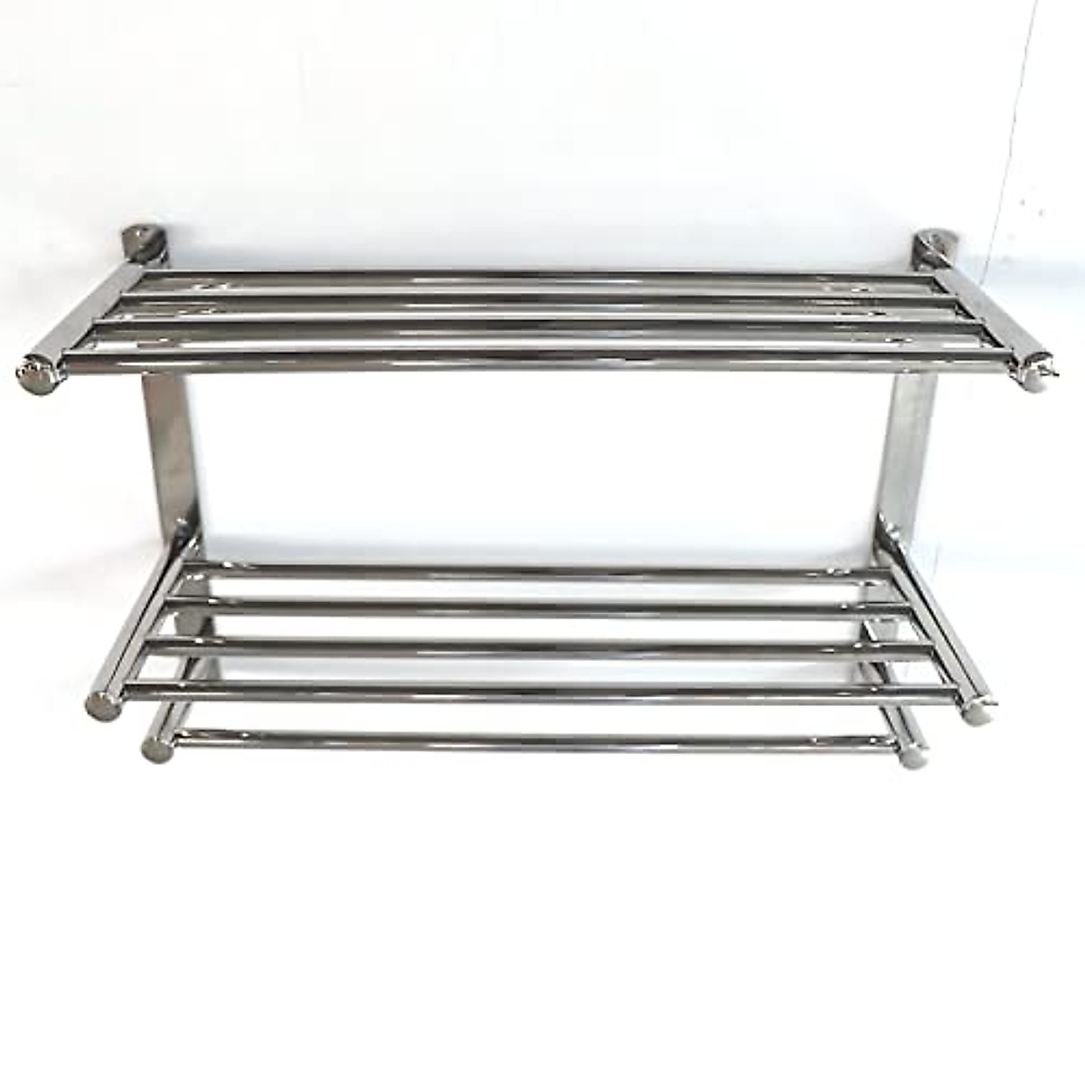 LOYALHEARTDY 24-Inch 3 Tier Bath Towel Bar Multilayer Rack Stainless Steel Towel Rack Wall-Mounted Shelf Wall-Mounted Bath Holder Bathroom Shelf With Towel Bars