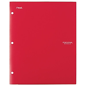 Five Star 4 Pocket Folders, Plastic, Folders with Pockets, Black, Blue, Red, Green, 4 Pack (38083)
